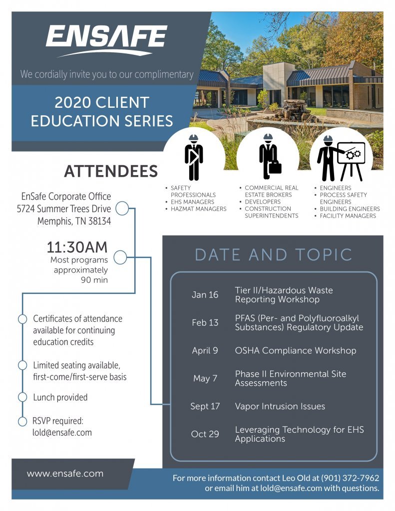 Announcing our 2020 Client Education Series - EnSafe