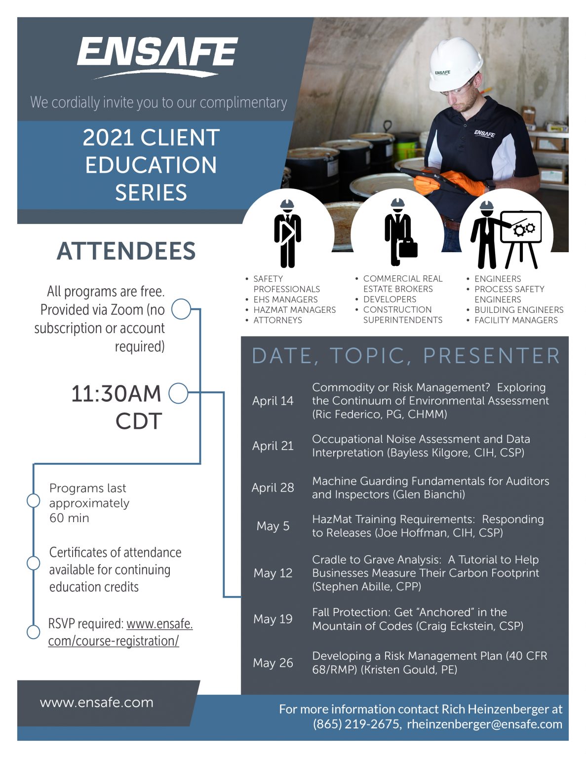 Announcing our 2021 Client Education Series - EnSafe